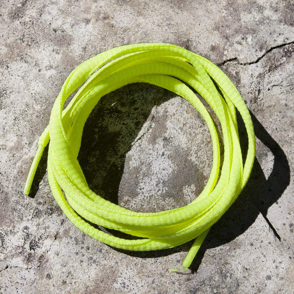 Neon Yellow Shoelaces | Oval Laces | Oval Shoelaces - Lace Kings